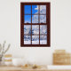 Fake Window Illusion - Fresh Snow Scene Poster | Zazzle