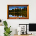 Fake Window Illusion - Mountain Reflection VIew Poster | Zazzle