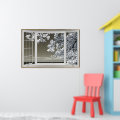Fake Window Illusion - Ominous White Blossom View Poster | Zazzle