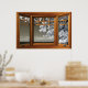 Fake Window Illusion - Ominous White Blossoms Poster | Zazzle