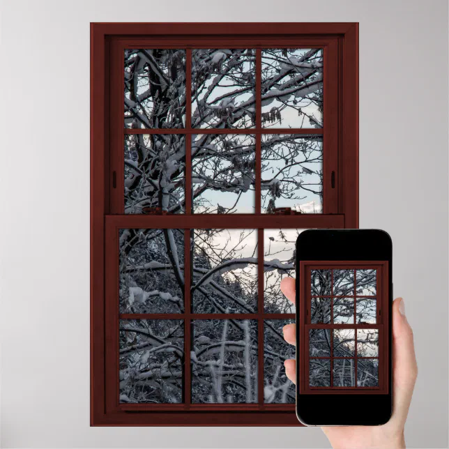 Fake Window - Illusion - Winter Woods View 1 of 2 Poster | Zazzle