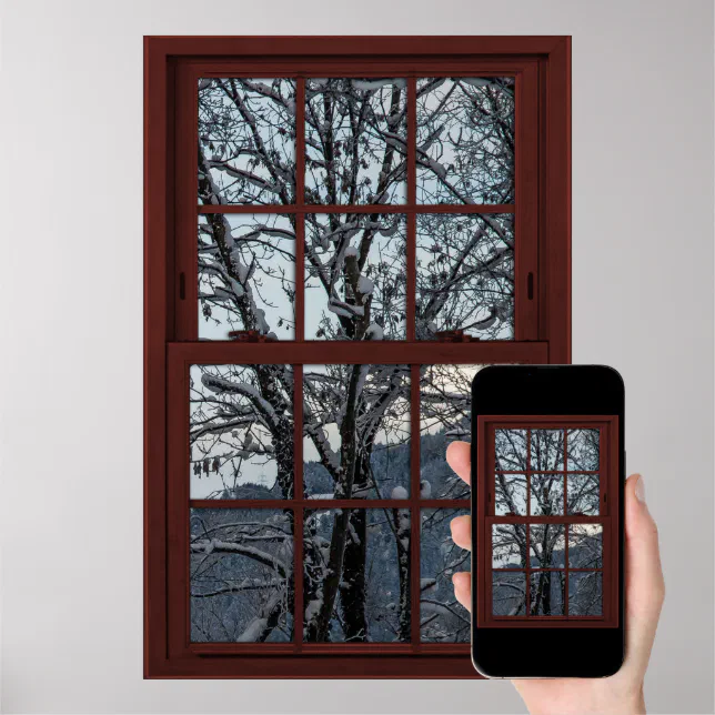 Fake Window - Illusion - Winter Woods View 2 of 2 Poster | Zazzle