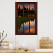 Fake Window Illusion with a Lake Reflection Scene Poster | Zazzle
