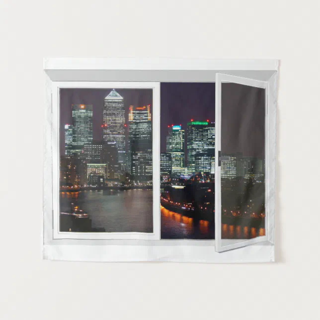 Fake Window London City Wall Hanging Tapestry | Zazzle