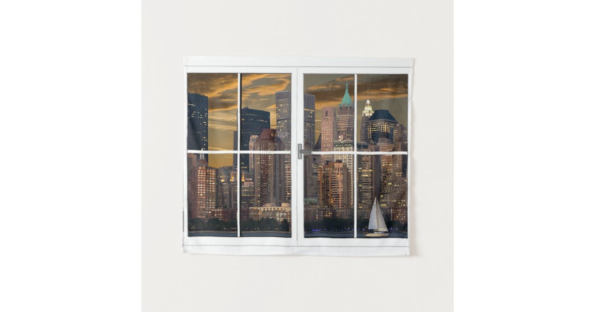 Fake Window New York City Wall Hanging Tapestry | Zazzle