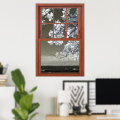 Fake Window - Ominous White Flower Blossoms Poster | Zazzle