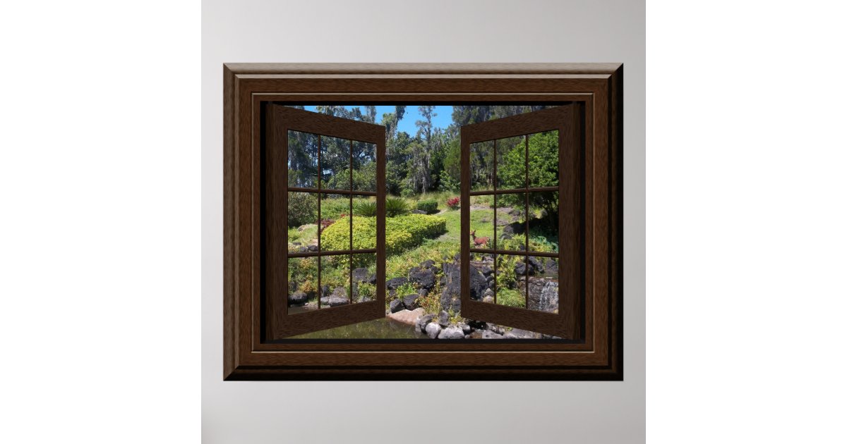 Fake Window Poster Peaceful Landscape Zen | Zazzle