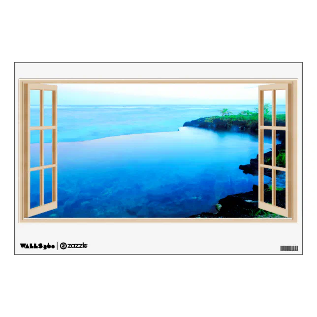 Fake Window Samoa Tropical Ocean Pool Wall Sticker | Zazzle