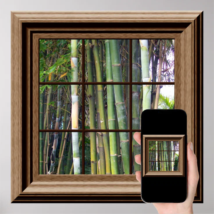 Fake Window View Poster Bamboo Trees Zen | Zazzle