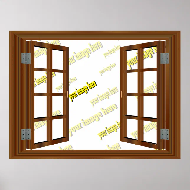 Fake Window View Template Poster | Zazzle