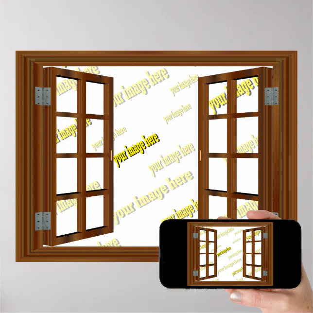 Fake Window View Template Poster | Zazzle