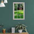 Fake Window - White Wood Frame - Backyard View Poster | Zazzle