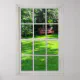 Fake Window - White Wood Frame - Backyard View Poster | Zazzle