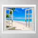 Fake Window With Tropical Beach Ocean View Poster | Zazzle