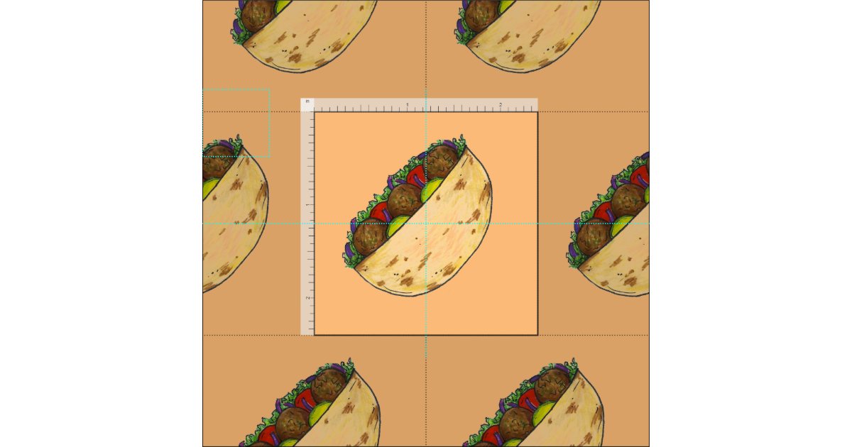 Falafel Pita Sandwich Mediterranean Foodie Fabric | Zazzle