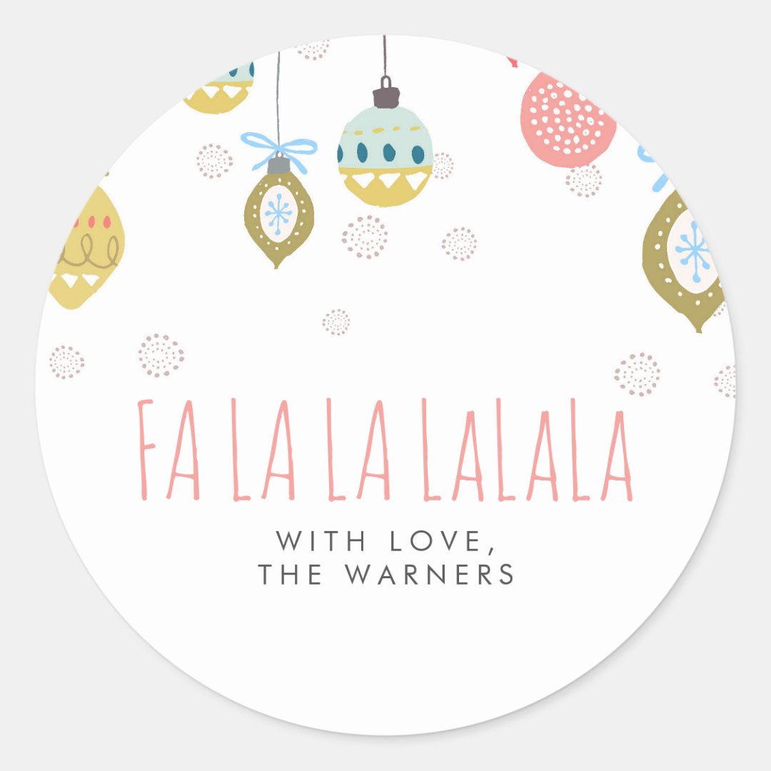 Falalala Christmas Classic Round Sticker | Zazzle