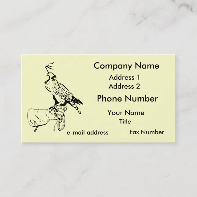 Falcon on Glove Business Card | Zazzle