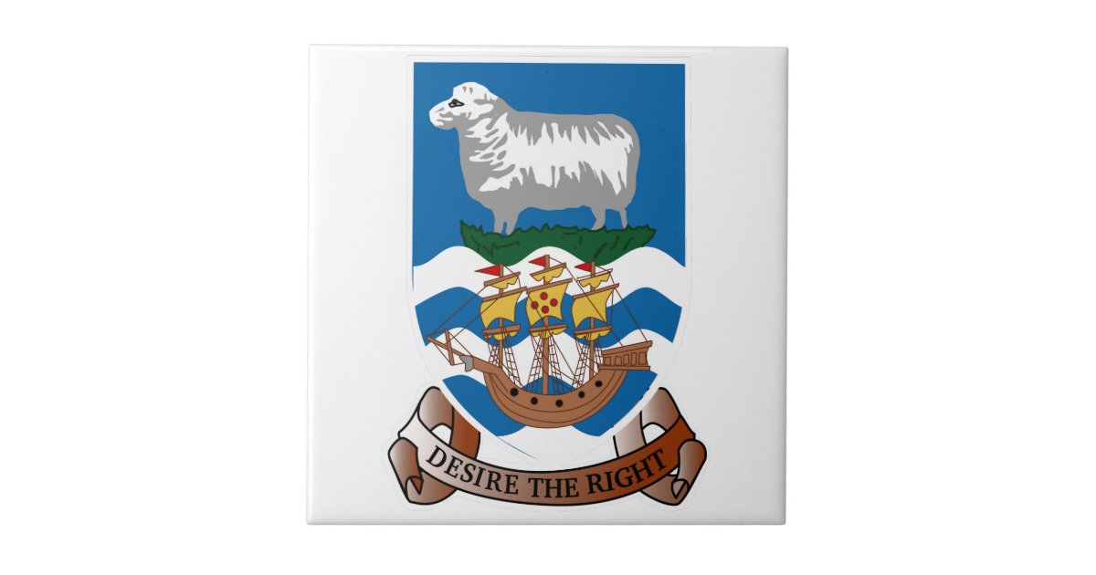 Falklands Islands Coat of Arms Tile | Zazzle