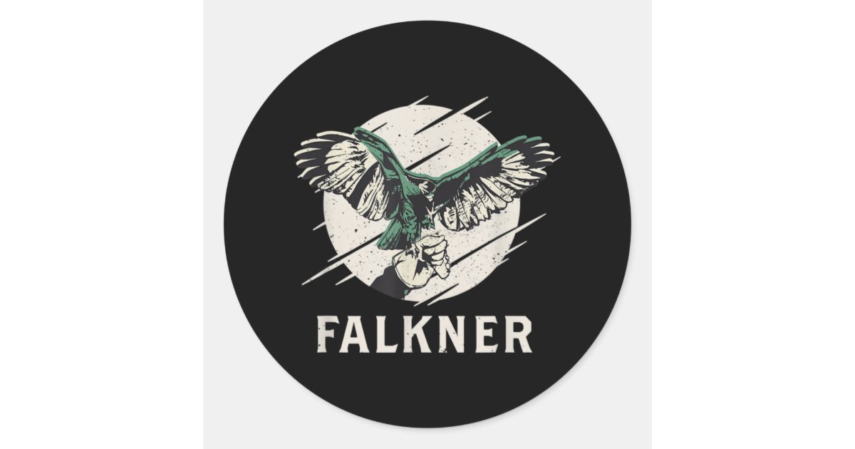 Falkner I Falconry Hunting Bird of Prey Hunting Classic Round Sticker ...