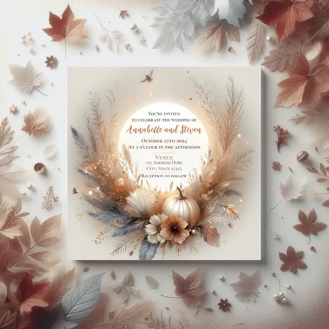 Fall and Autumn Wedding Invitation | Zazzle