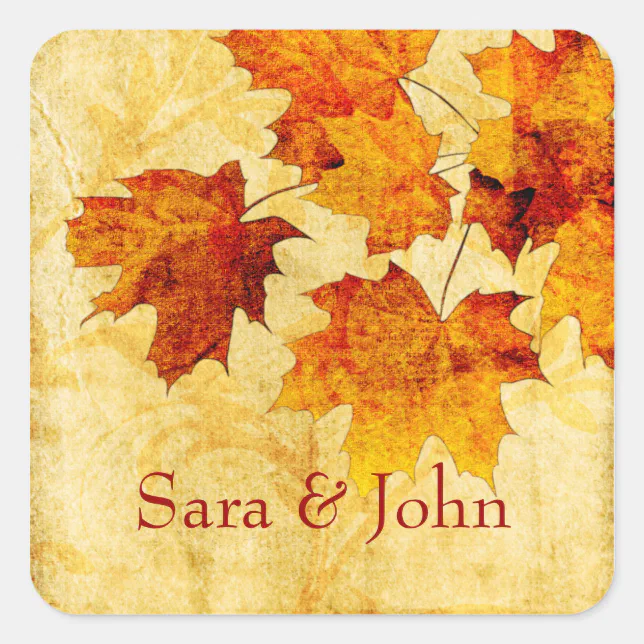 fall autumn brown leaves envelope seal | Zazzle