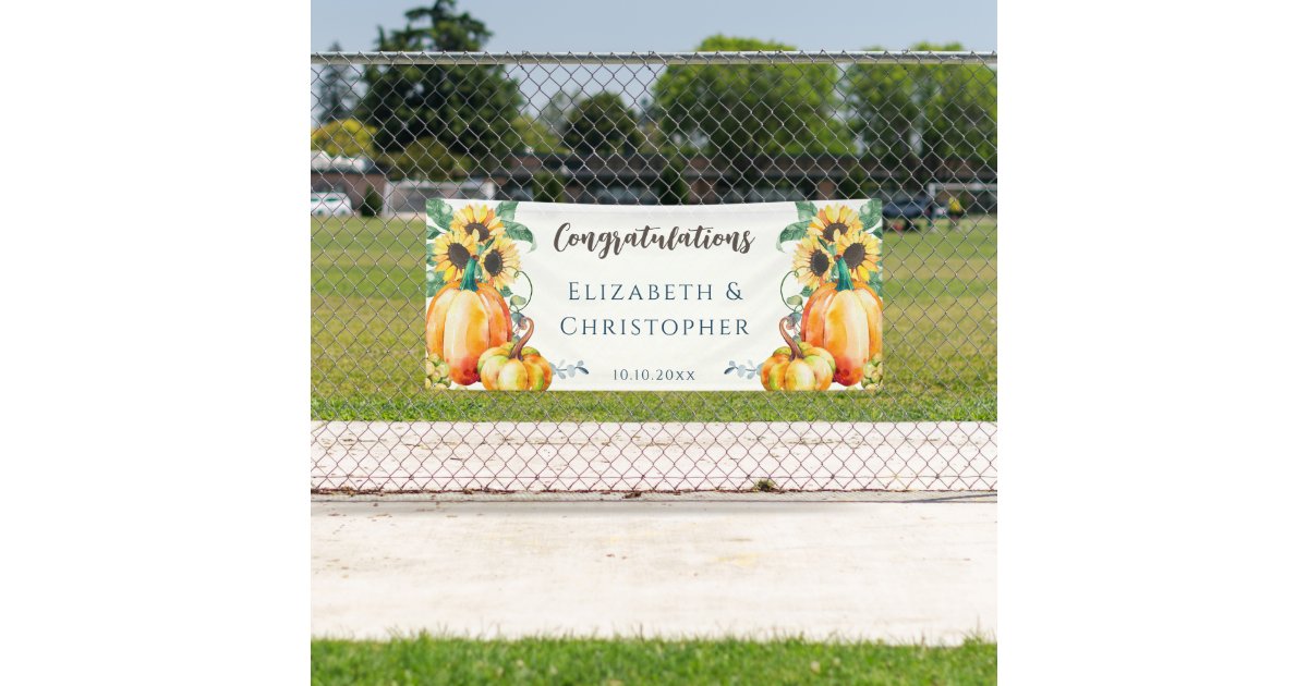 Fall Autumn Congratulations Wedding Reception Banner | Zazzle
