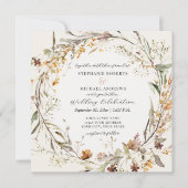 Fall Autumn Flowers Wildflowers Ivory Wedding Invitation | Zazzle