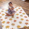 Fall Autumn Foliage Fall Leaves Simple Greenery Fleece Blanket | Zazzle