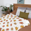 Fall Autumn Foliage Fall Leaves Simple Greenery Fleece Blanket | Zazzle