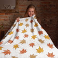Fall Autumn Foliage Fall Leaves Simple Greenery Fleece Blanket | Zazzle