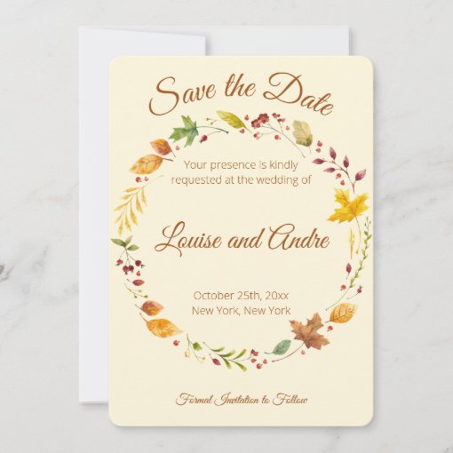 Fall Autumn Forest Rustic Wedding Save the Date Invitation | Zazzle