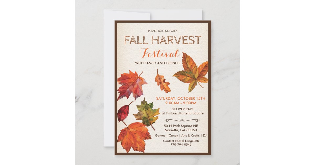 Fall Autumn Harvest Festival Invitation | Zazzle