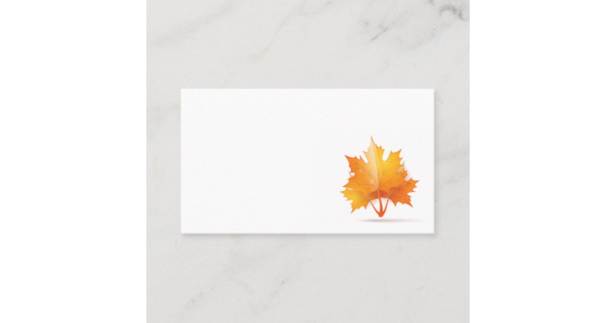 Fall Autumn Leaf | Thanksgiving Theme Place Card | Zazzle
