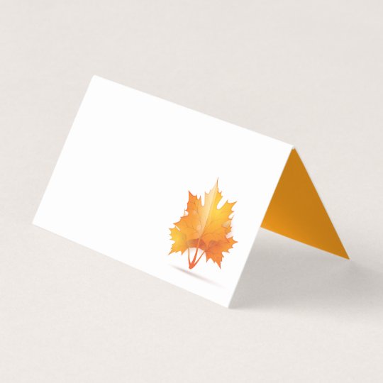 Fall Autumn Leaf | Thanksgiving Theme Place Card | Zazzle.com