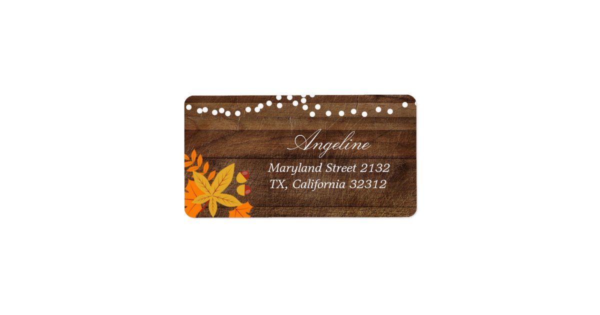 Fall Autumn leaves Address Label | Zazzle