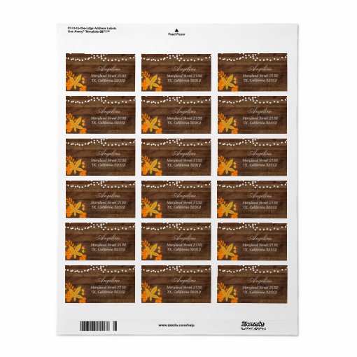 Fall Autumn leaves Address Label | Zazzle