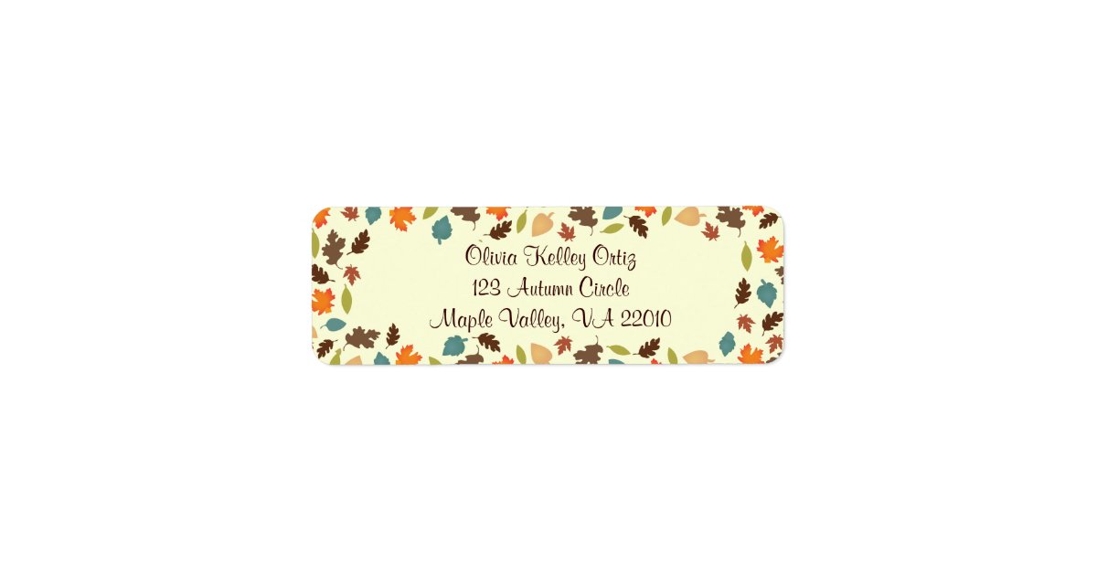 Fall Autumn Leaves Address Labels | Zazzle