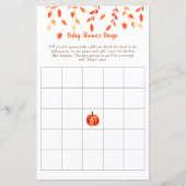Fall Autumn Little Pumpkin Baby Shower Bingo Game | Zazzle