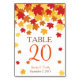 Fall Autumn Maple Leaf Wedding Table Card | Zazzle