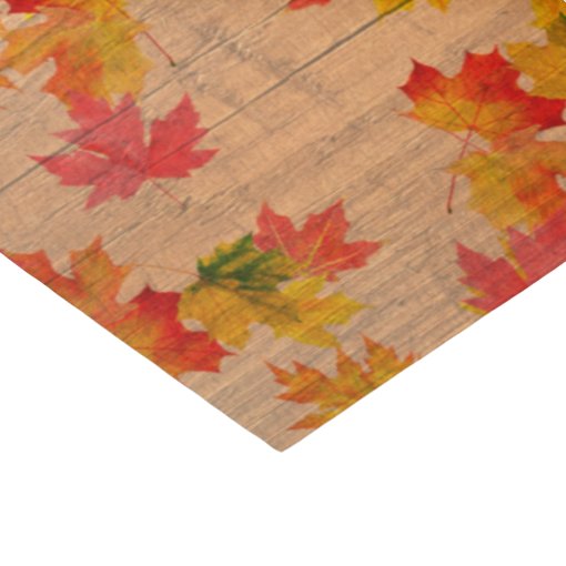 Fall Autumn Maple Leaves On Barn Wood Tissue Paper | Zazzle