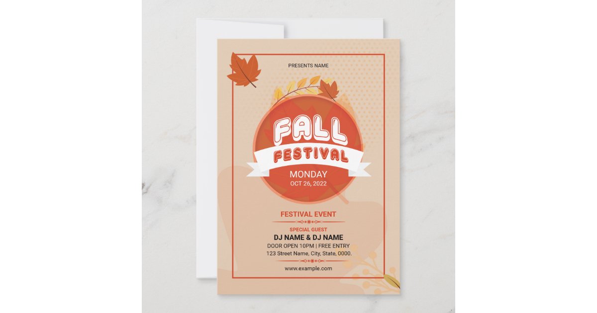 Fall / Autumn Party Flyer Template | Zazzle