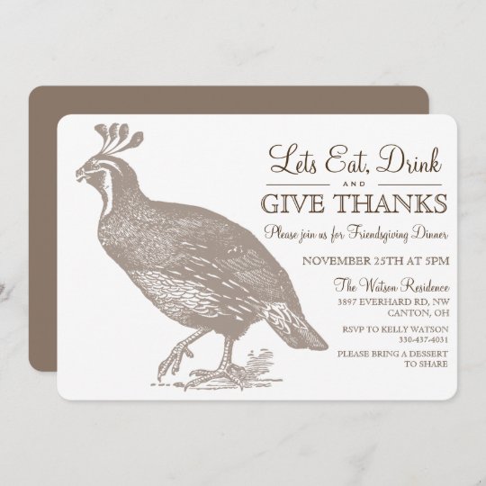 Fall Autumn Potluck Friendsgiving Invitation | Zazzle.com