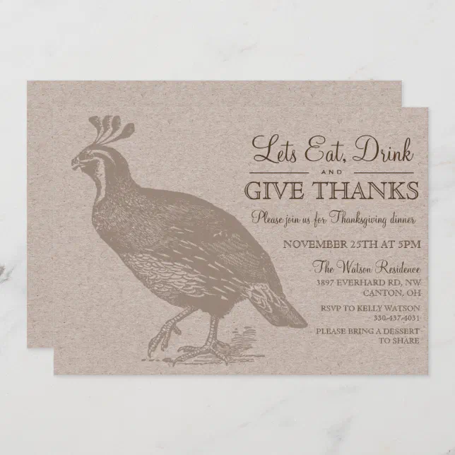 Fall Autumn Potluck Thanksgiving Invitation | Zazzle