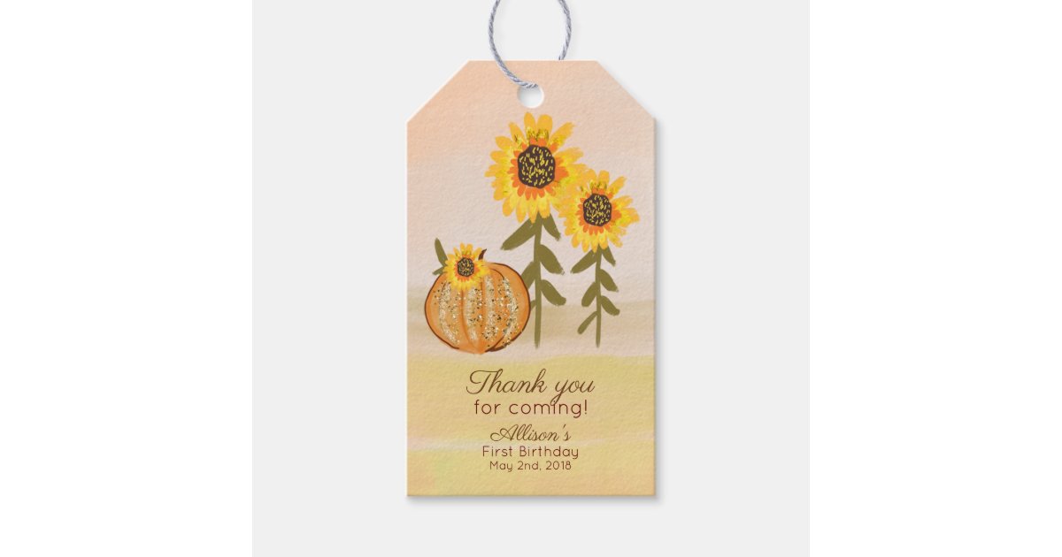 Fall Autumn Pumpkin Gift Tag Favor Tag | Zazzle