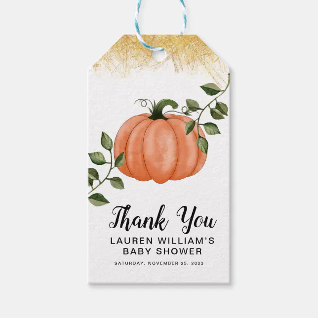 Fall Autumn Pumpkin Gift Tags | Zazzle
