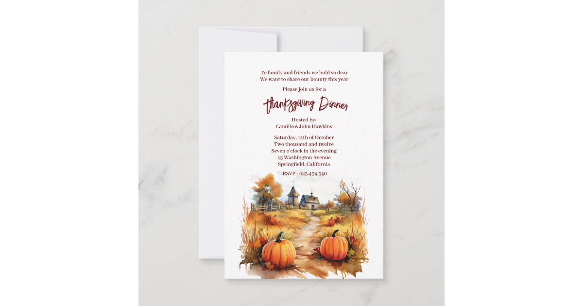 Fall Autumn Pumpkin Patch Party Invitation | Zazzle