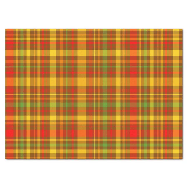 Fall Autumn Rustic Plaid Pattern Tissue Paper | Zazzle