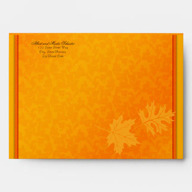 Fall Autumn Thanksgiving A-7 Invitation Envelope | Zazzle