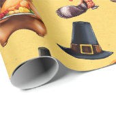 Fall Autumn Thanksgiving Turkey Animals Pie Wrapping Paper | Zazzle
