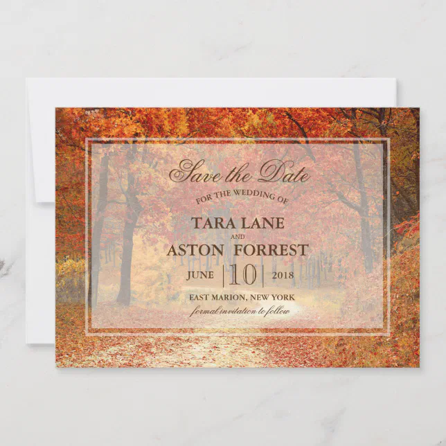 Fall Autumn Tree Rustic Save the Date Invitation | Zazzle